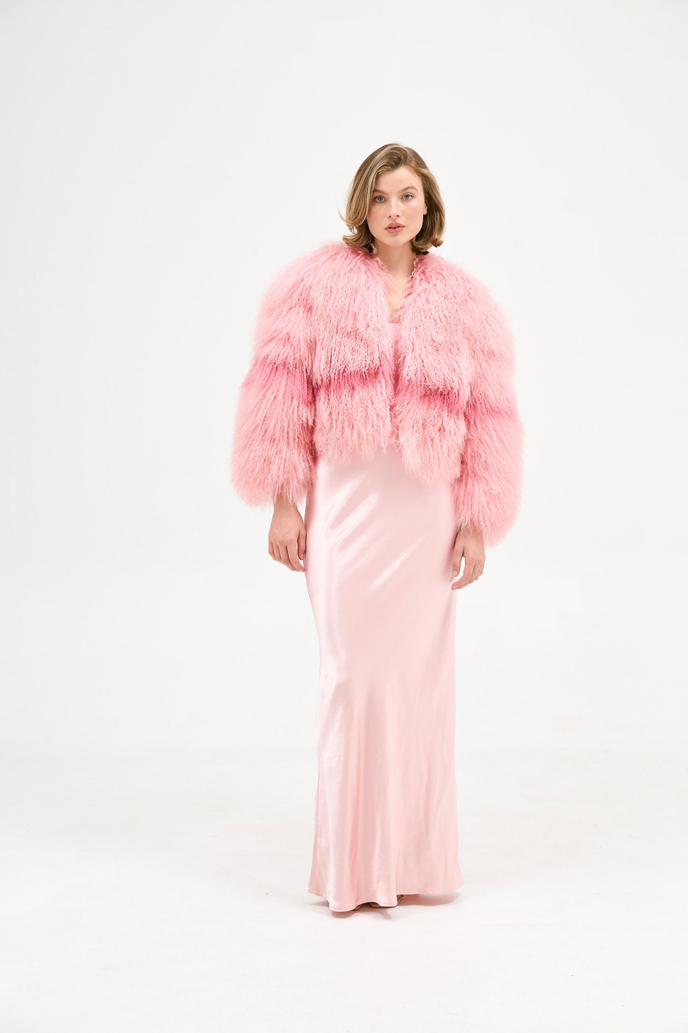 Georgina Jacket - Rosewater/Flamingo Pink | FUR JACKETS | bubish ...