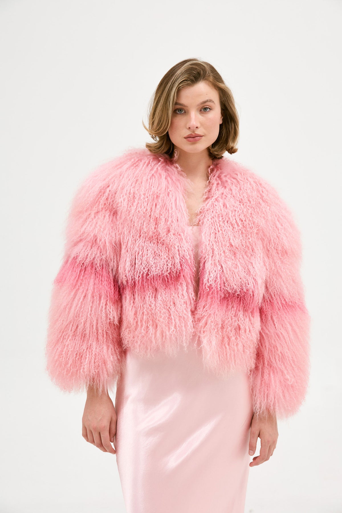 Georgina Jacket - Rosewater/Flamingo Pink | FUR JACKETS | bubish ...