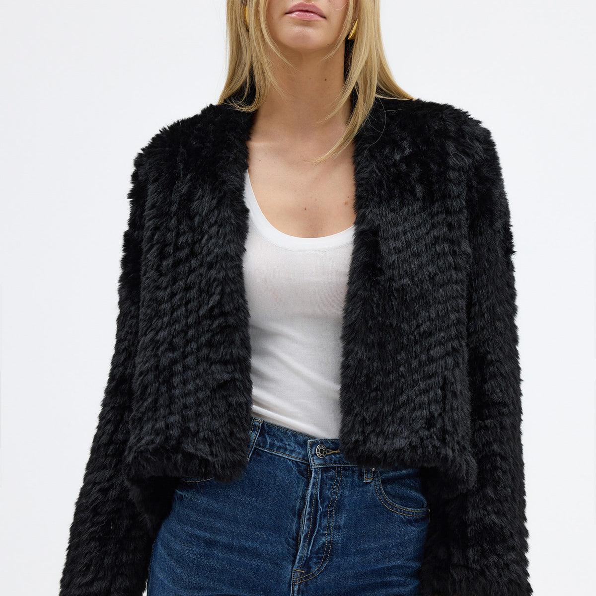 Faux Emma Jacket - Black | FAUX FUR JACKETS | bubish – Bubish Luxe