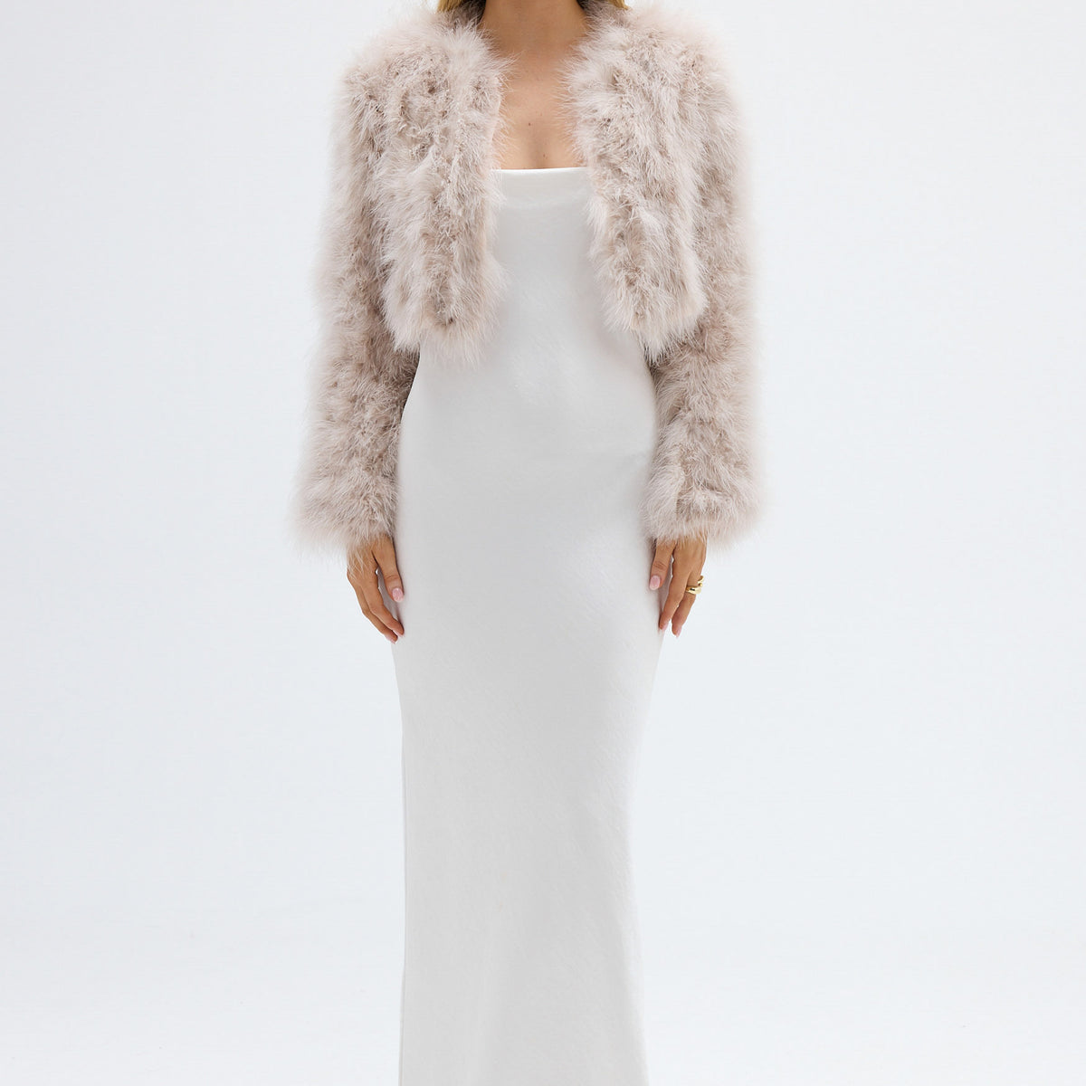 Manhattan Crop Feather Jacket - Blush | FEATHER JACKETS | bubish ...