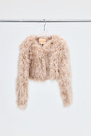 Manhattan Crop Feather Jacket - Creme Brulee | FEATHER JACKETS | bubish ...
